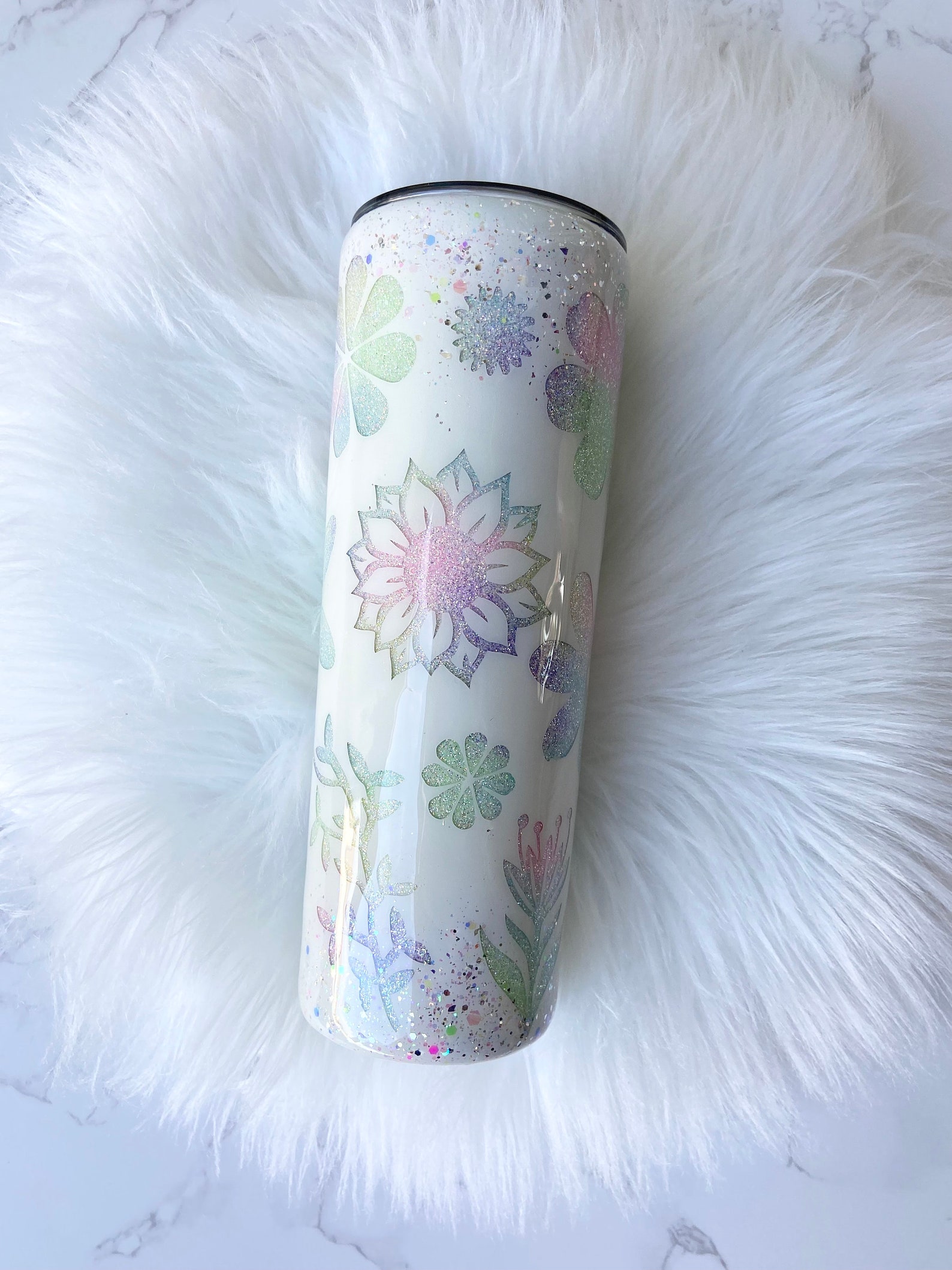 Spring Tumbler, Floral Tumbler, Pastel Floral Tumbler, Pastel Spring ...