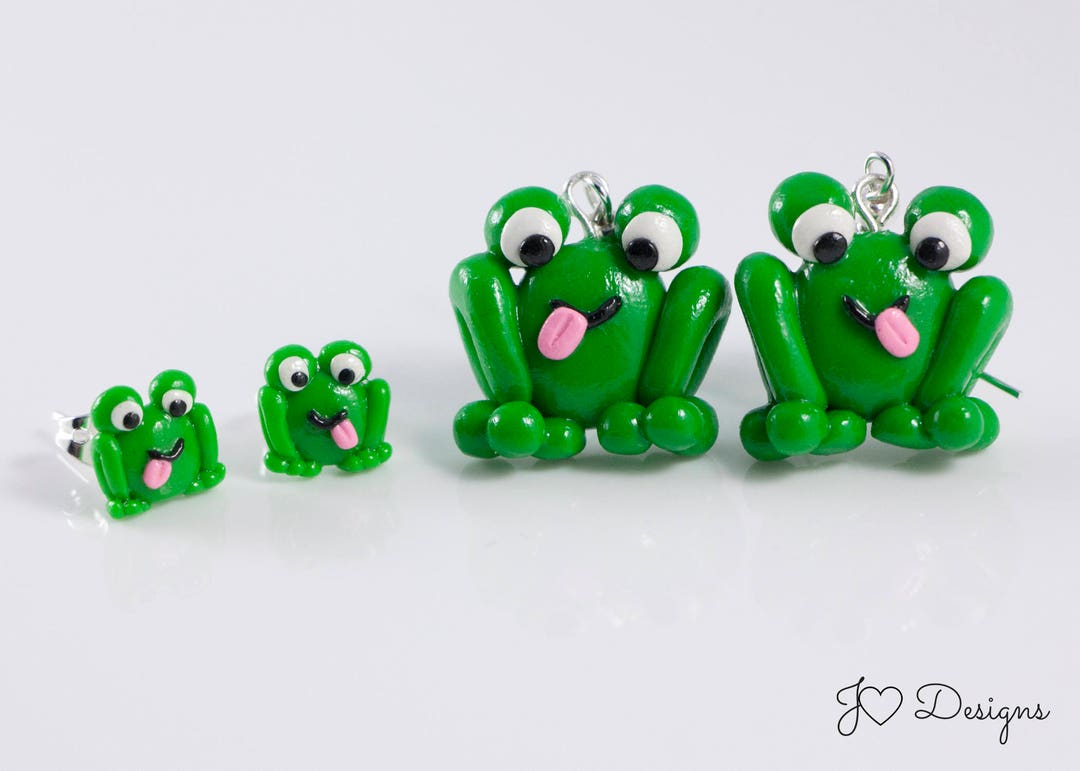 Frog Studs, Frog Earrings, Frog Jewelry, Frog Gift, Amphibian Studs ...