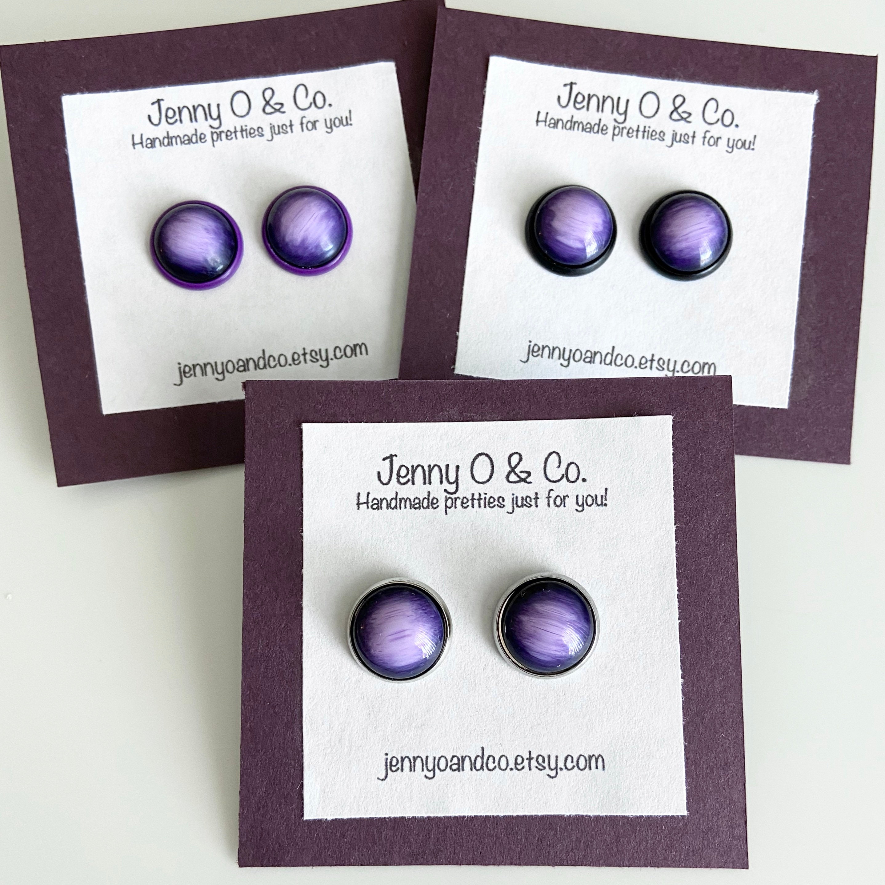 Purple Studs Purple Ombre Studs Purple Earrings Purple - Etsy