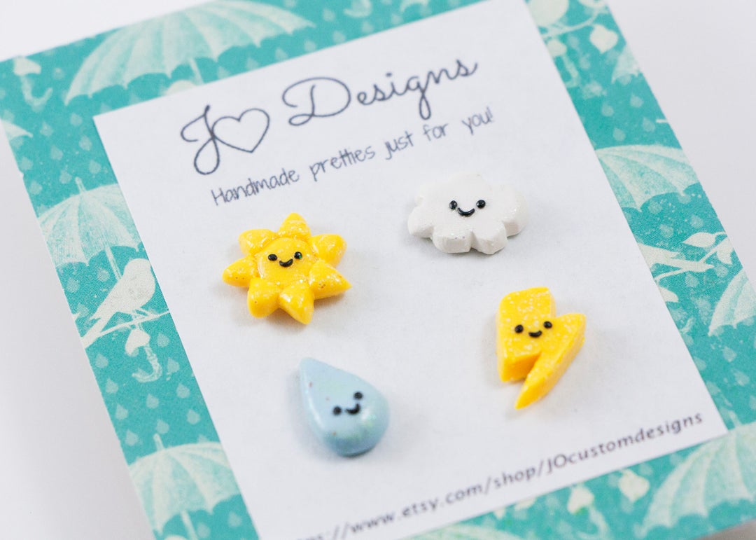 Weather Studs, Weather Earrings, Weather Jewelry, Weather Stud Earrings ...