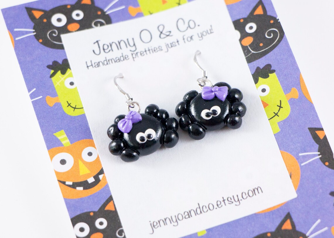 Dangle Spider Earrings, Cute Spider Earrings, Spider Earrings ...