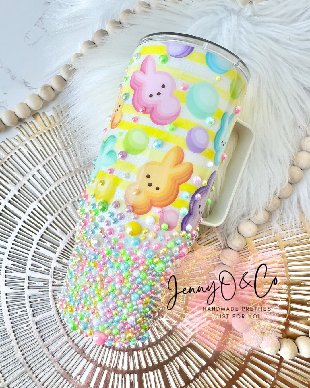 Easter Tumbler, Bedazzled Easter Tumbler, Half Pearl Easter Tumbler ...