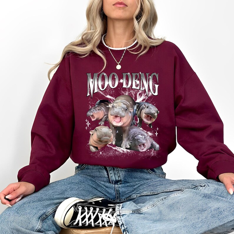 Moo Deng Meme Funny Png, I Love Moo Deng Png, Moo Deng Fan Club Png ...