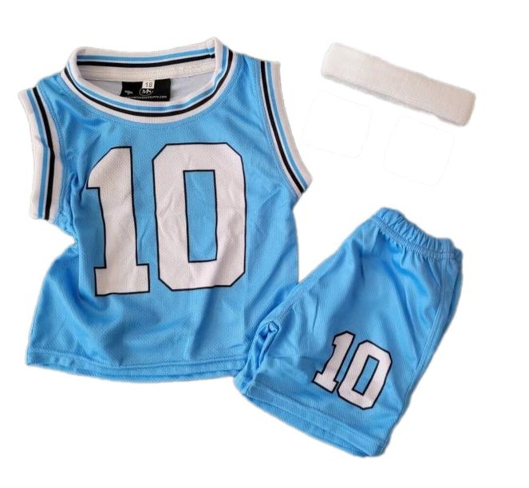 Personalized Kids Basketball Set: Jersey, Shorts, Ball, and Sweatband ...