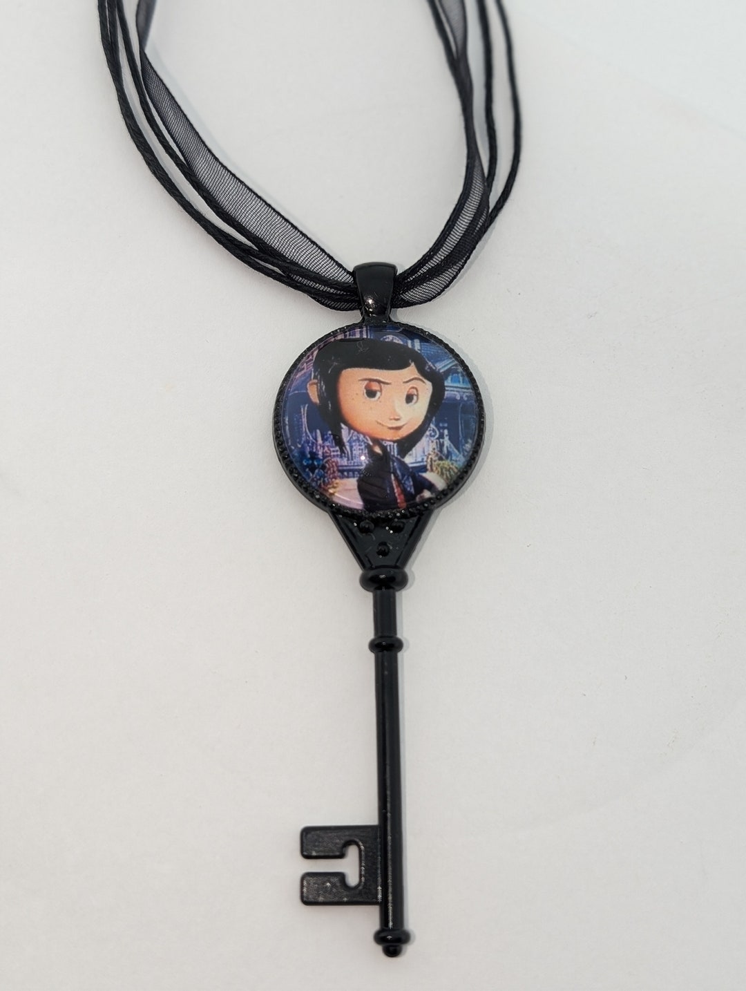Handmade Horror Cartoon Inspired Black Key Necklace Gothic and Unique ...