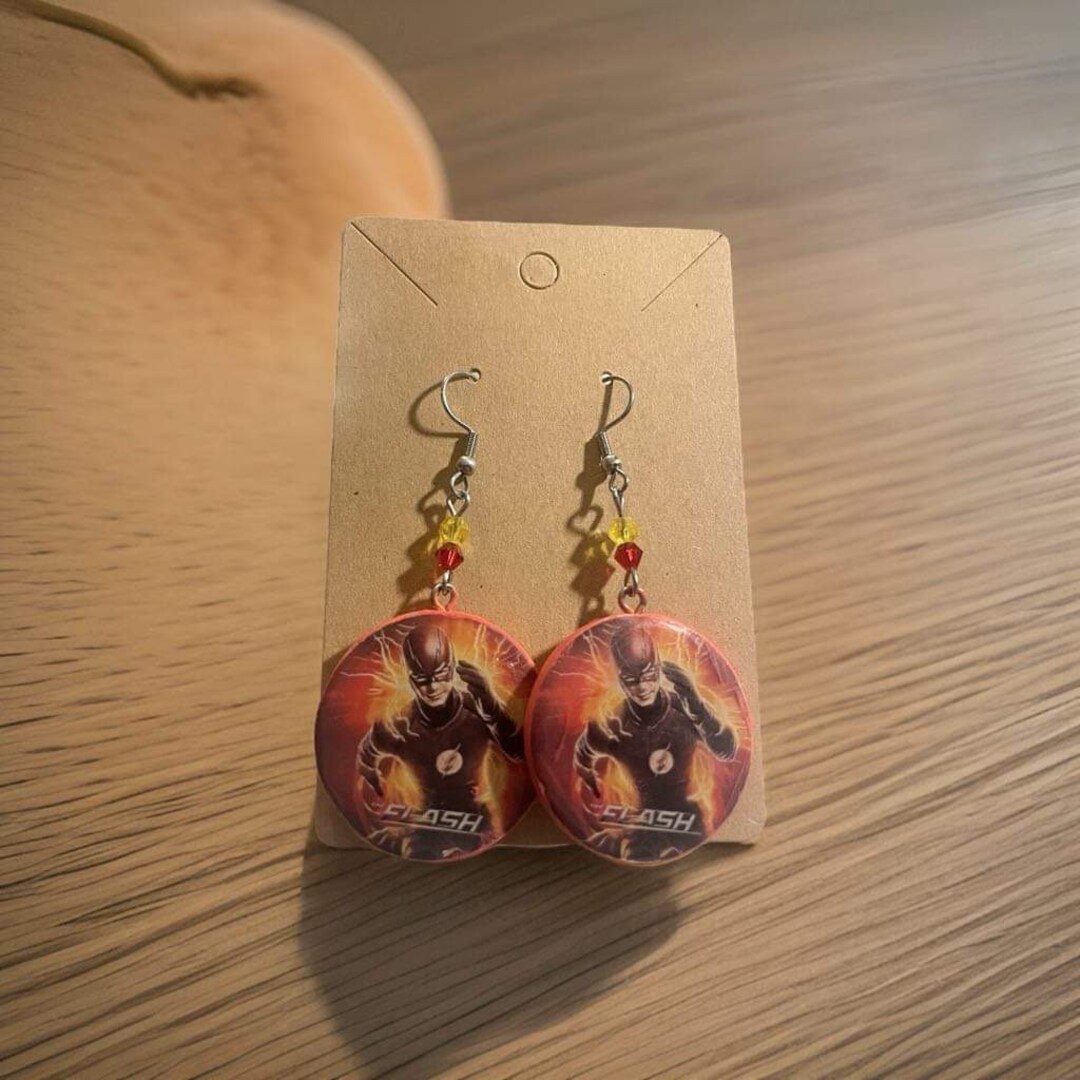 Handmade the Flash Barry Allen CW Earrings - Etsy