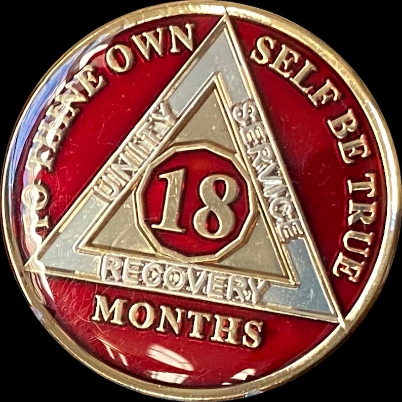 1 2 3 4 5 6 7 8 9 10 11 or 18 Month AA Medallion Metallic Red Tri-plate ...