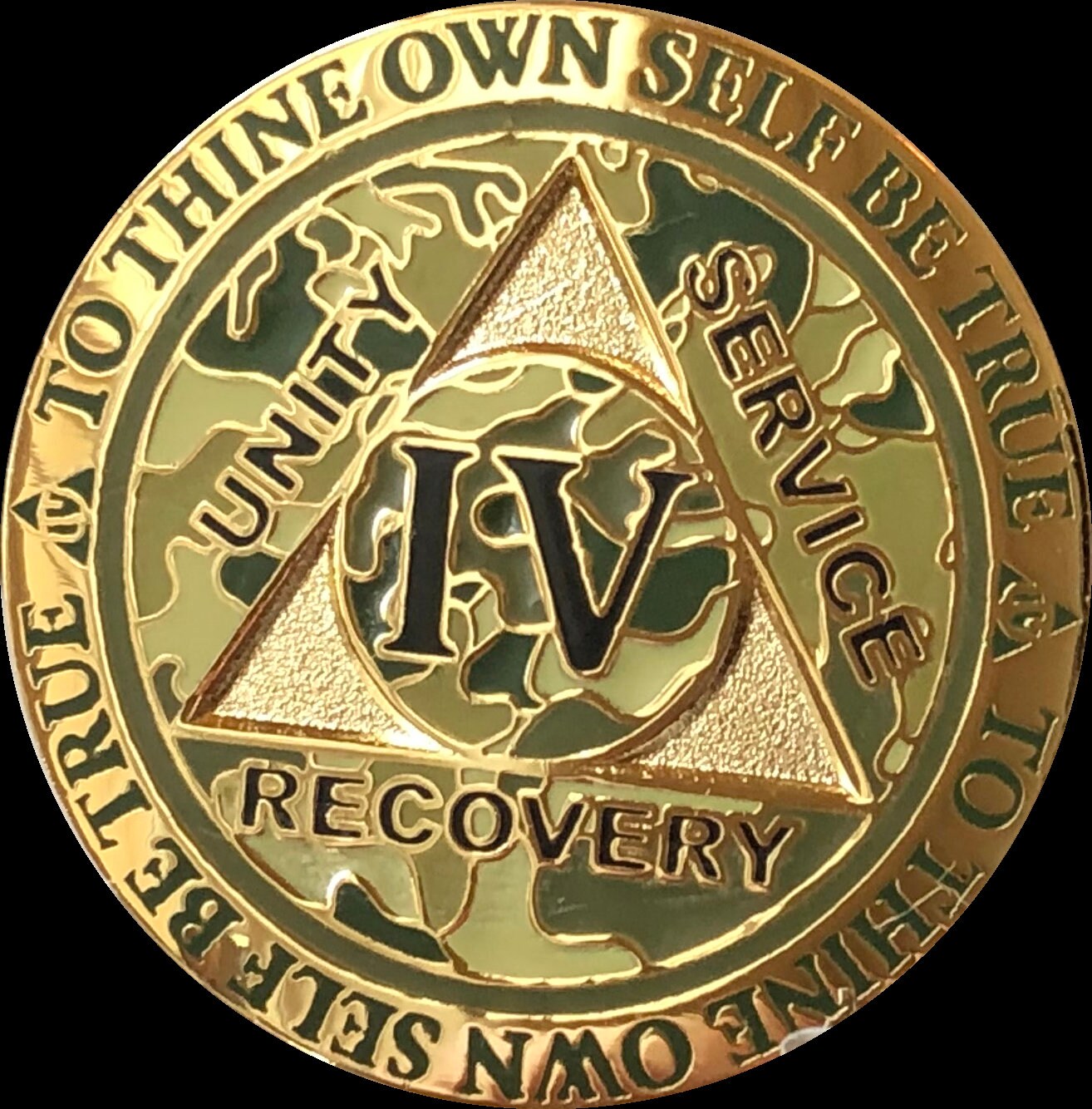 Camo Color AA Medallion 1 15 25 and 30 Year Gold Plated - Etsy