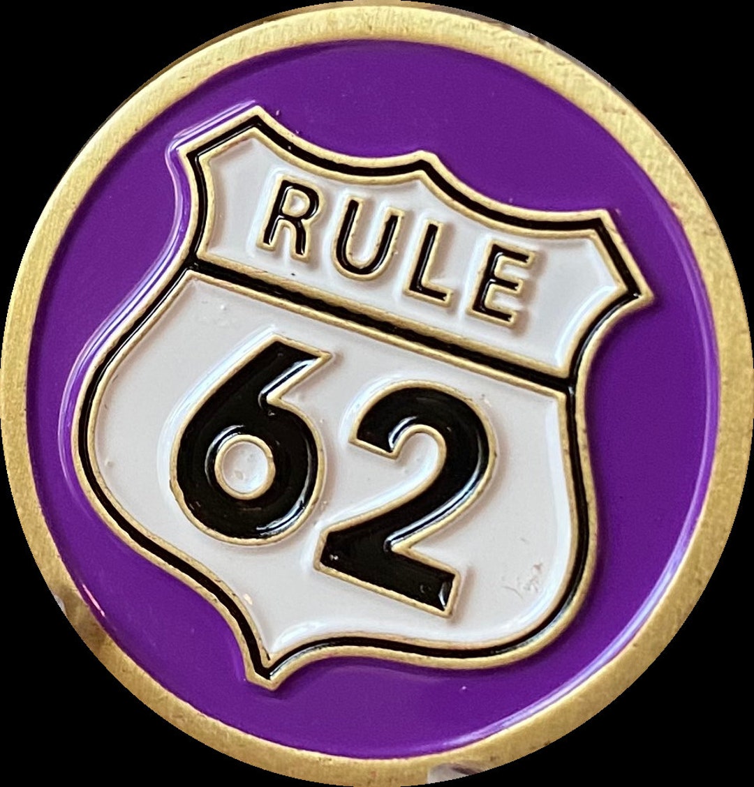 Rule 62 AA Medallion Don't Take Yourself Too Damn Serious Purple Color ...
