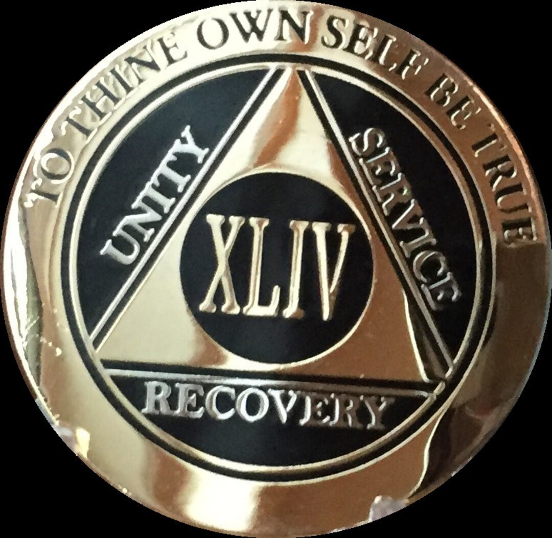 42 43 44 or 45 Year AA Medallion Elegant Black and Gold and Silver ...