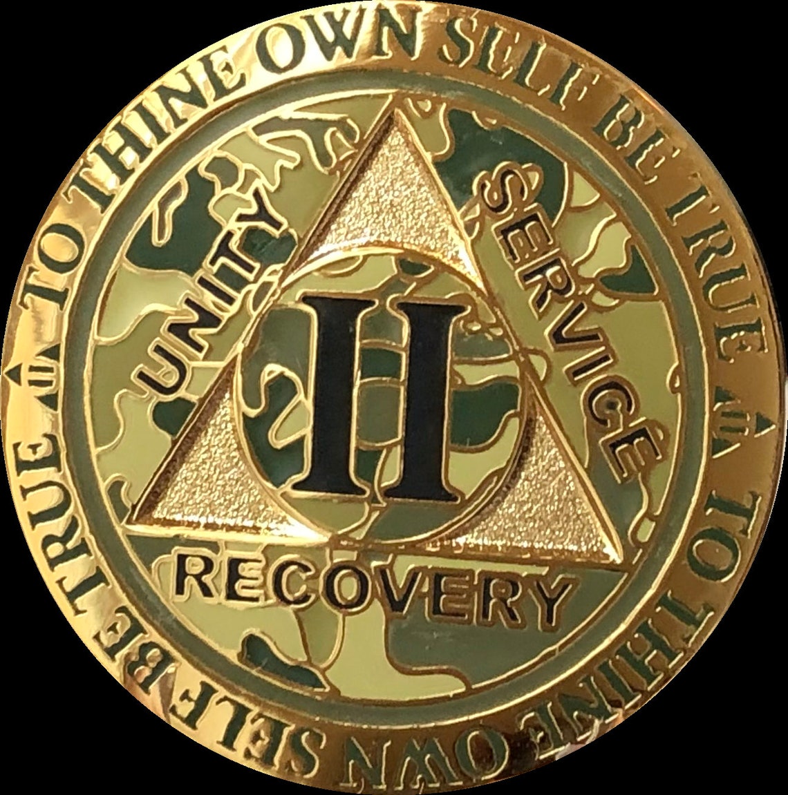 Camo Color AA Medallion 1 15 25 and 30 Year Gold Plated - Etsy