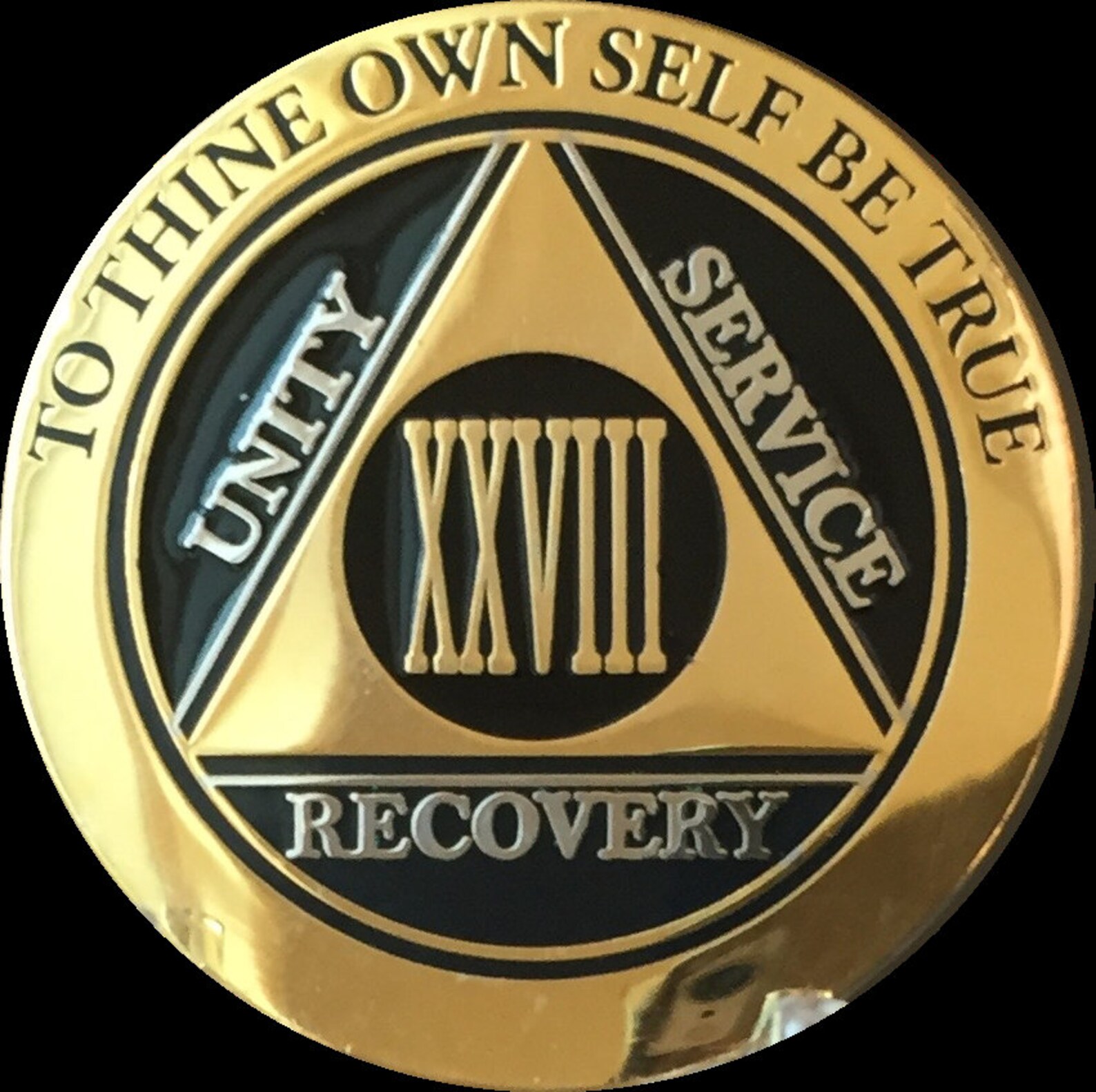 26 27 28 29 30 or 31 Year AA Medallion Elegant Black and Gold and ...