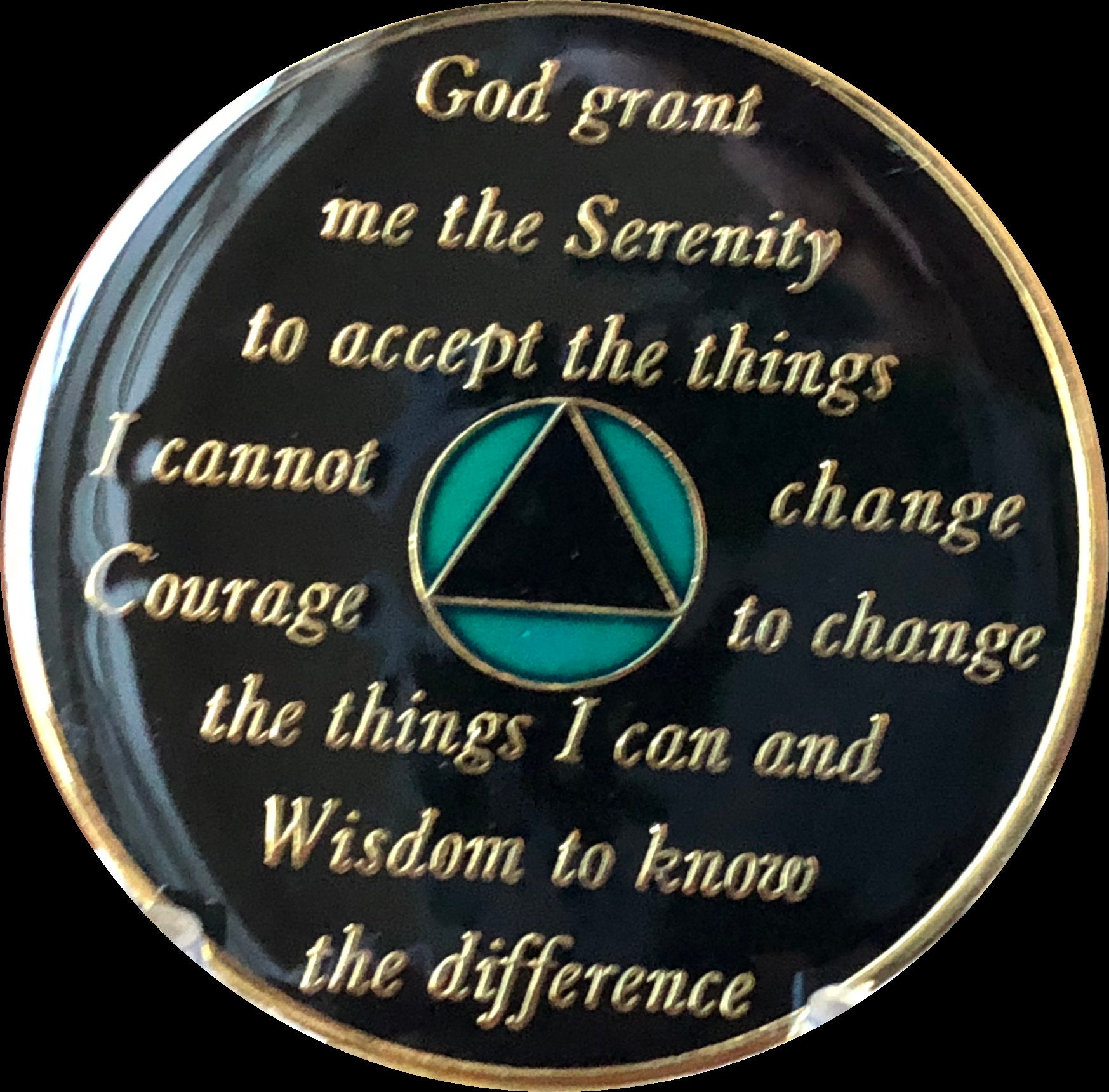 1 - 50 Year AA Medallion Green Tri-plate Sobriety Chip - Etsy