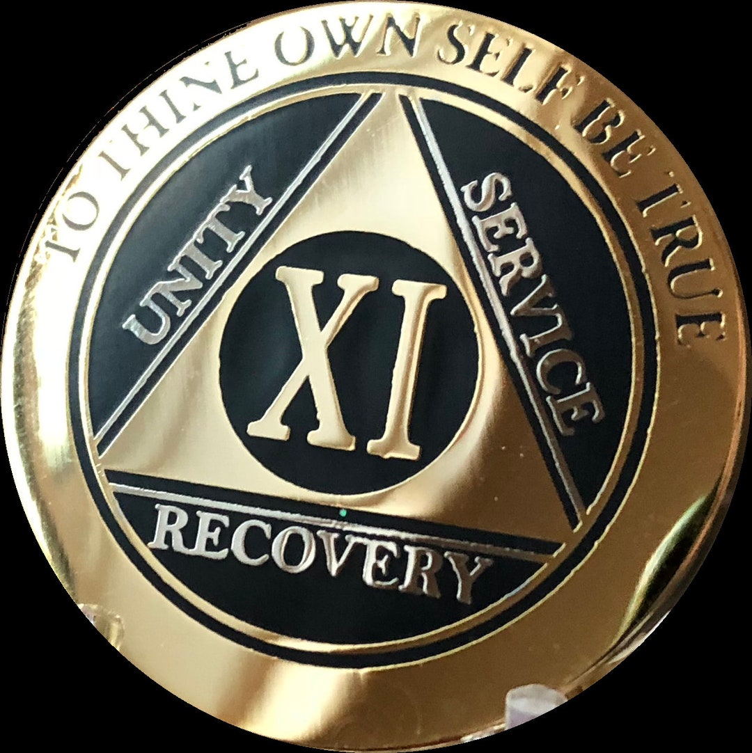 11 12 13 14 or 15 Year AA Medallion Elegant Black and Gold and Silver ...