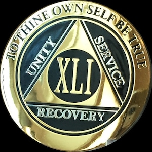 37 38 39 40 or 41 Year AA Medallion Elegant Black and Gold and Silver ...