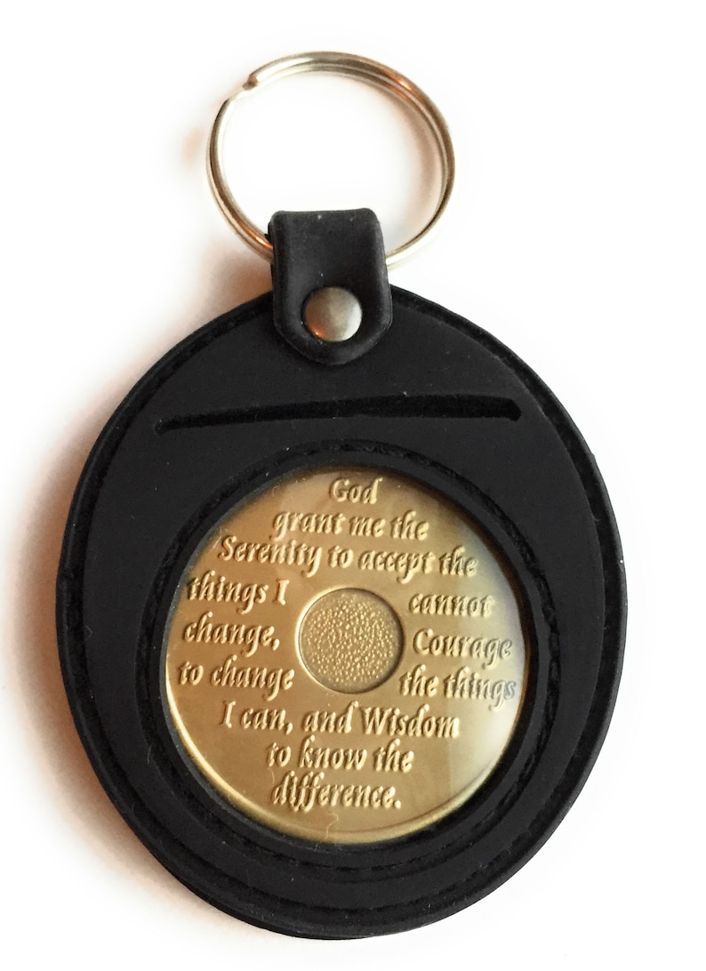 Universal AA or NA Medallion Coin Holder Keychain Black Soft - Etsy