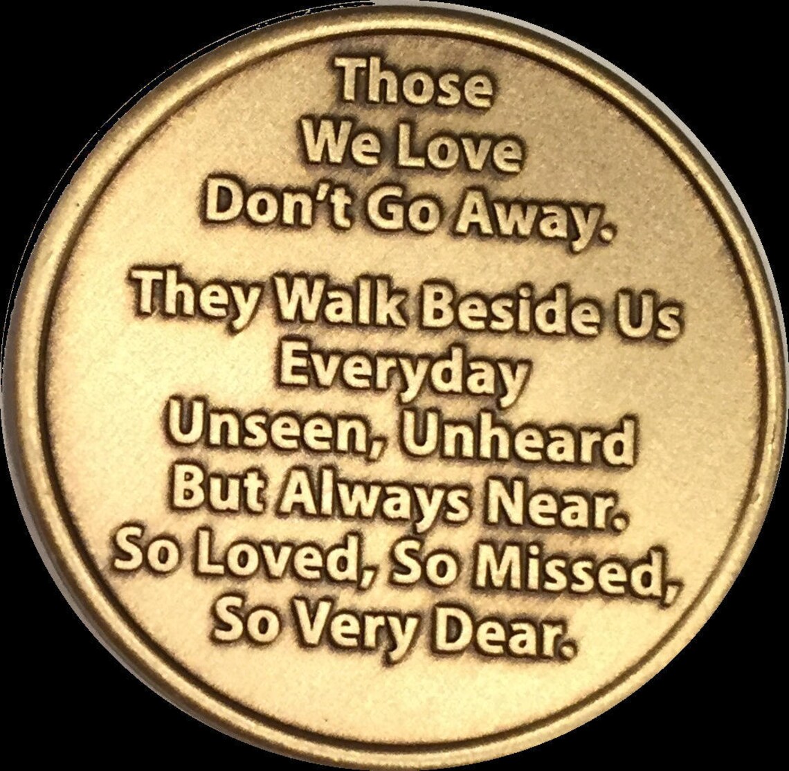 In Loving Memory Medallion Cross Rose Memorial Coin Gift Medal Chip - Etsy
