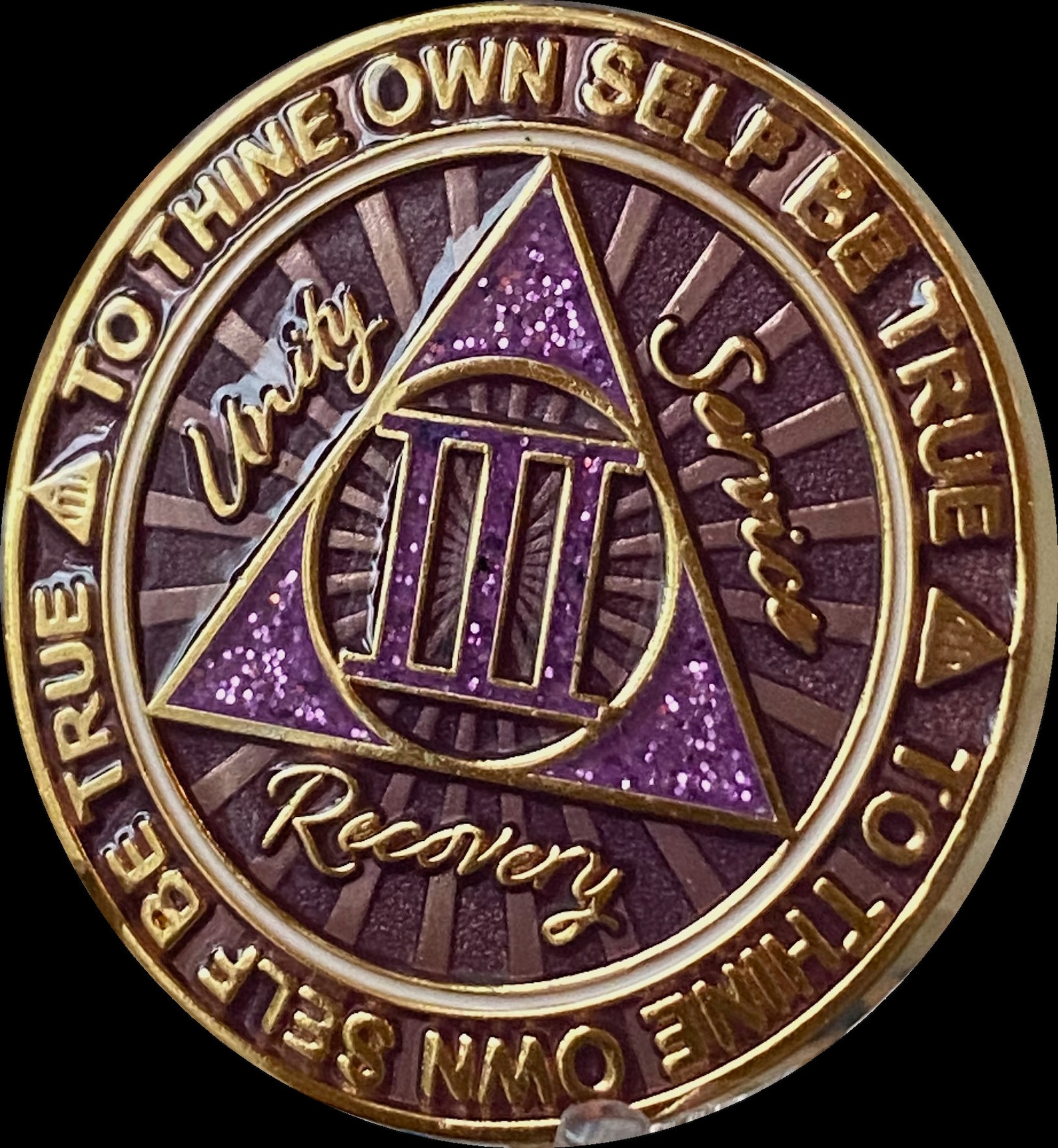 1 2 3 4 or 5 Year AA Medallion Cosmic Purple Glitter Alcoholics ...