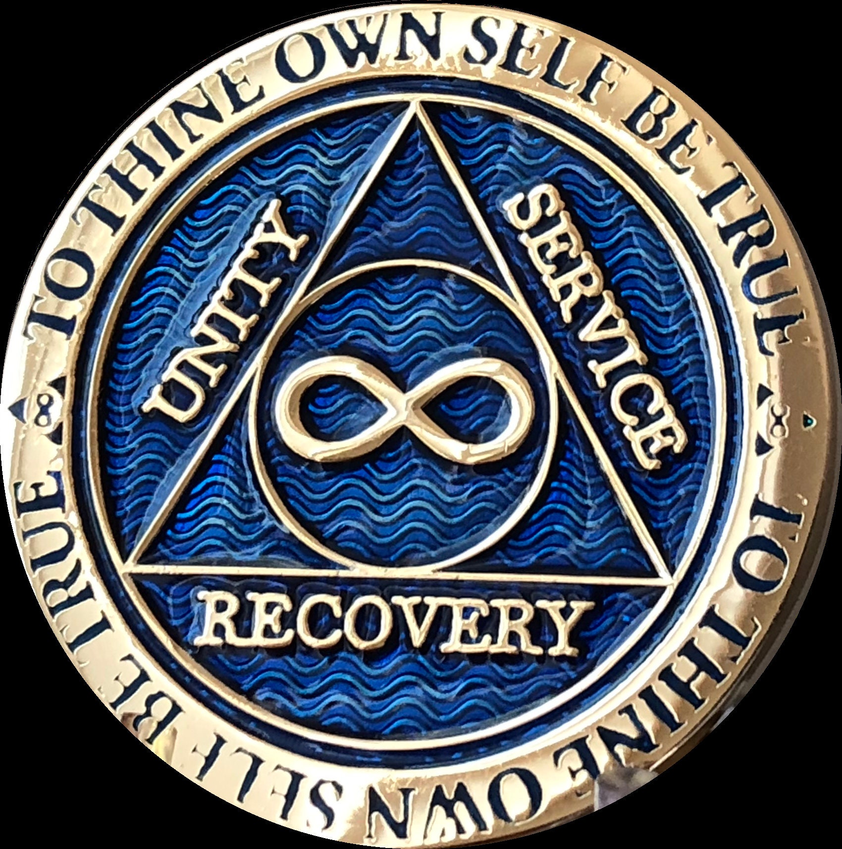 Infinity Eternity AA Medallion Reflex Blue Gold and Silver Plated ...
