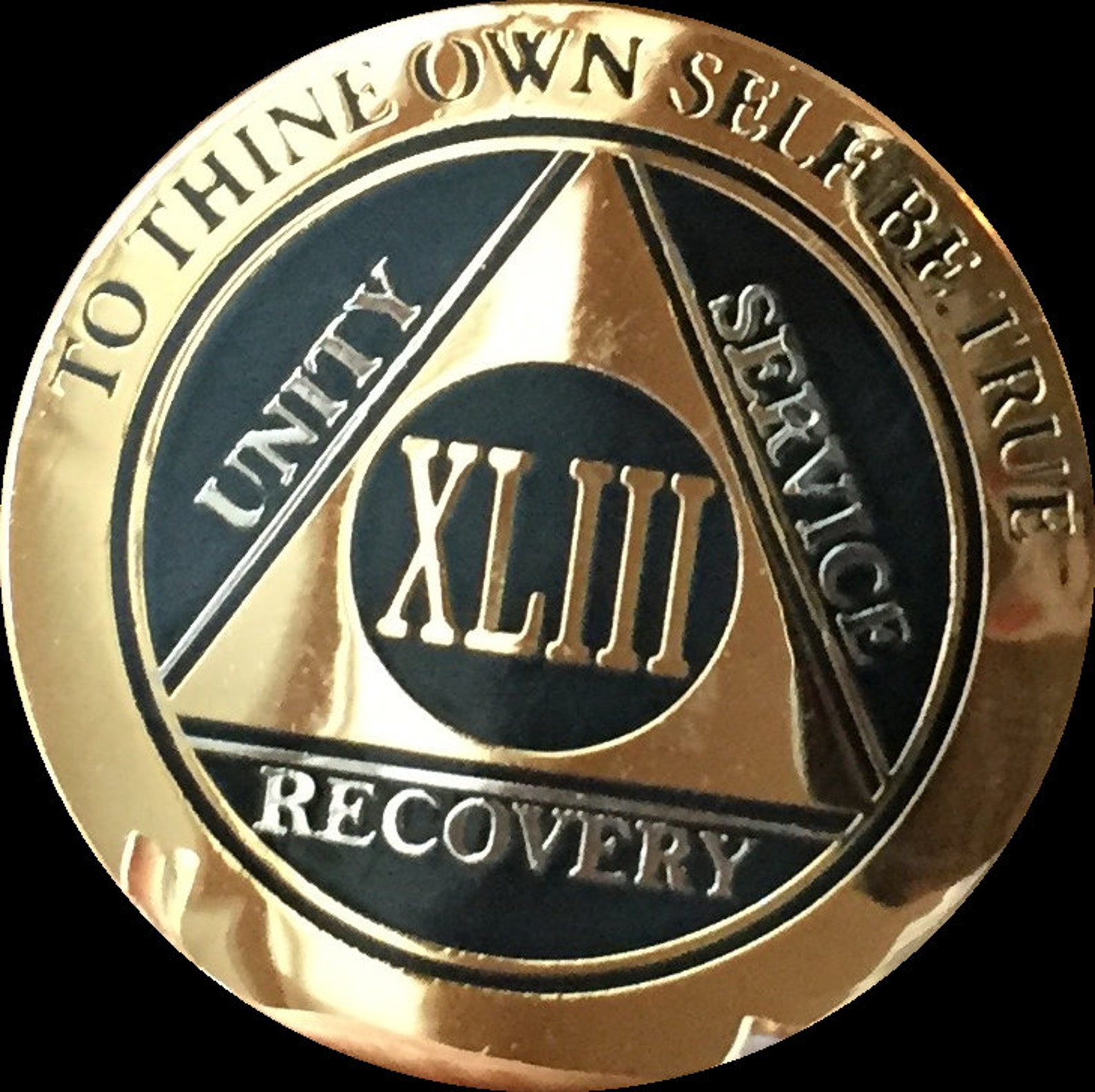 42 43 44 or 45 Year AA Medallion Elegant Black and Gold and Silver ...