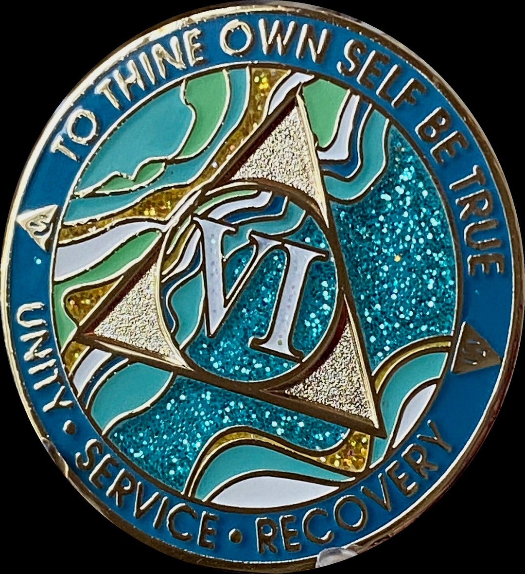 6 Year AA Medallion Elegant Marble Caribbean Aqua Glitter and Blue ...