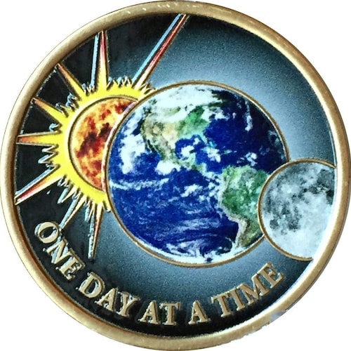 Color Universe One Day at A Time Medallion Earth Moon Sun - Etsy