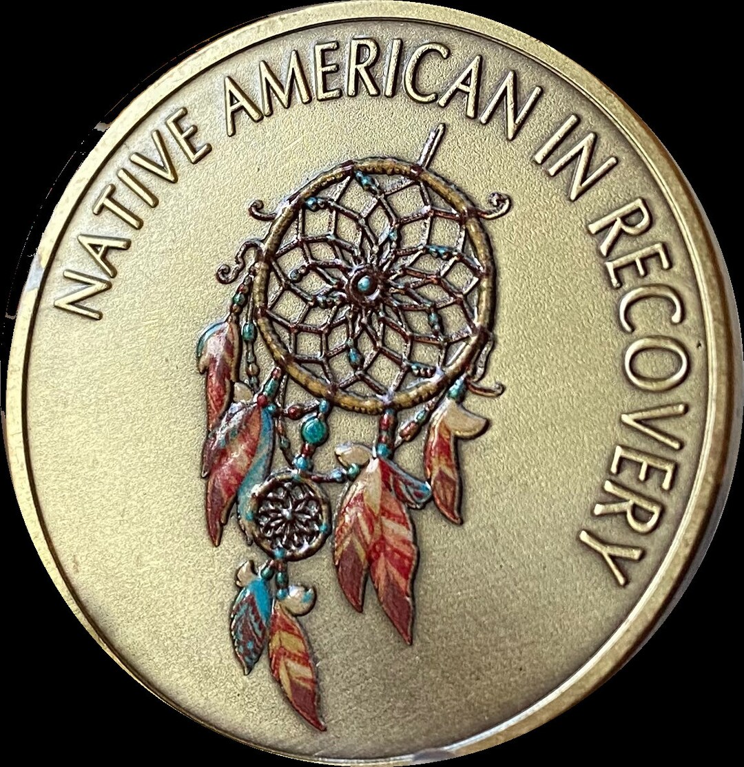 Native American in Recovery Color Dreamcatcher Medallion Blessing ...