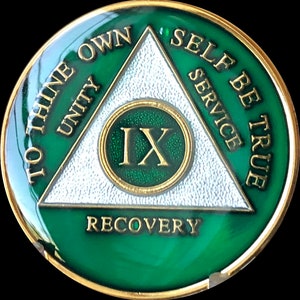 1 - 50 Year AA Medallion Green Tri-plate Sobriety Chip - Etsy