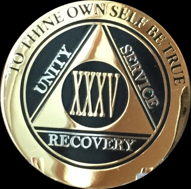 32 33 34 35 or 36 Year AA Medallion Elegant Black and Gold and Silver ...