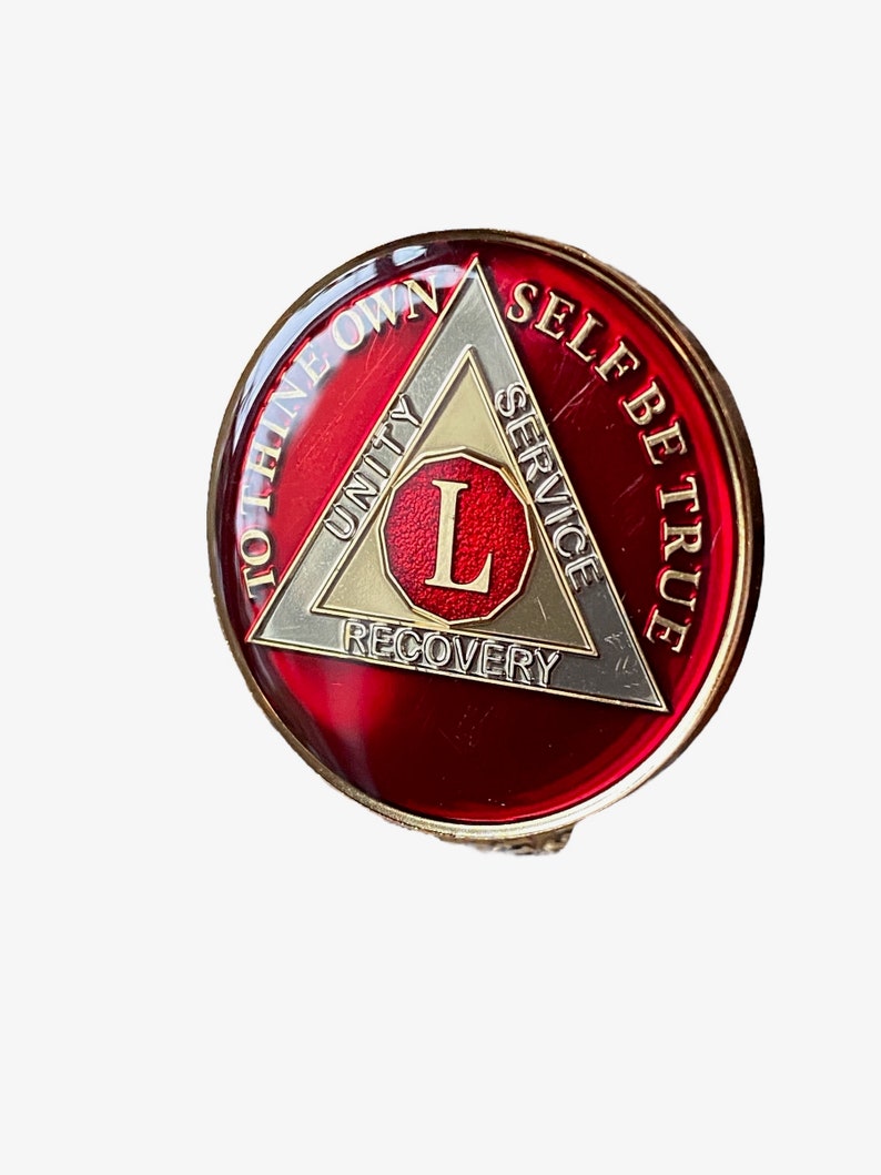 50 Year AA Medallion Metallic Mandarin Red Tri-plate Sobriety Chip - Etsy