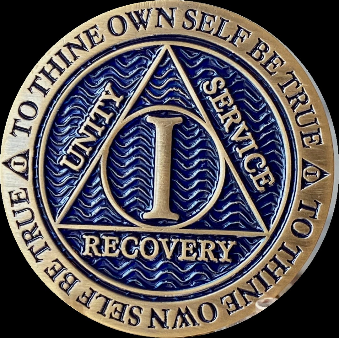 1 2 3 4 5 6 7 8 9 or 10 Year AA Medallion Antique Bronze and Blue ...