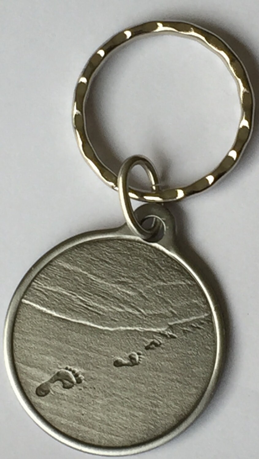 Foot Prints in the Sand Keychain Footprints Key Chain Tag - Etsy