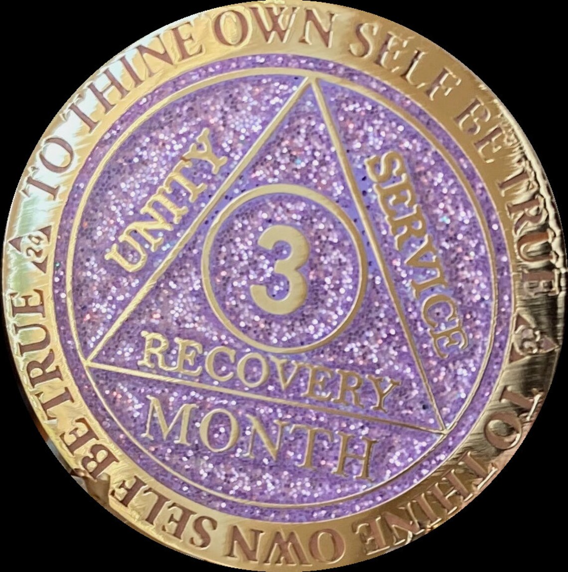 1 2 3 4 6 9 or 18 Month AA Medallion Reflex Purple Lavender Glitter ...