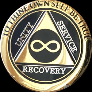 Infinity Eternity AA Medallion Elegant Black Gold and Silver Plated ...