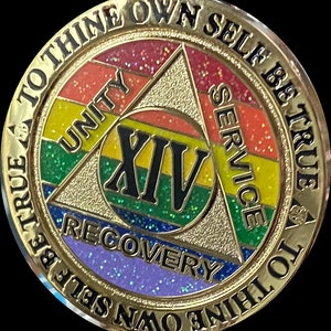 11 12 13 14 or 15 Year AA Medallion Reflex Rainbow Glitter Color Gold ...