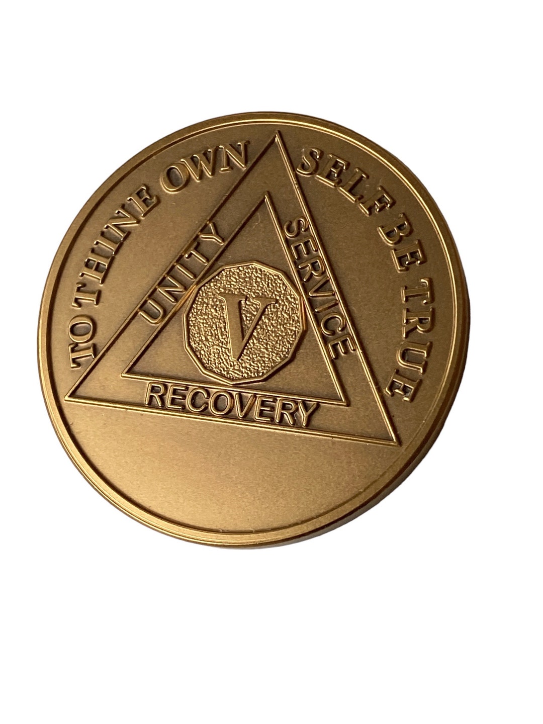 5 Year AA Medallion Premium Bronze Lion Back Sobriety Chip - Etsy
