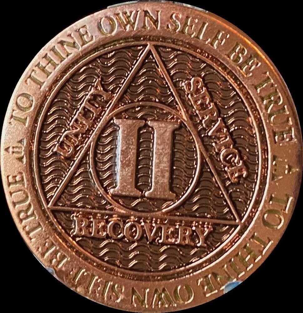 2 Year AA Medallion Copper Plated Reflex Black Design Serenity - Etsy