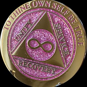 Infinity Eternity AA Medallion Elegant Pink Glitter Gold and Silver ...