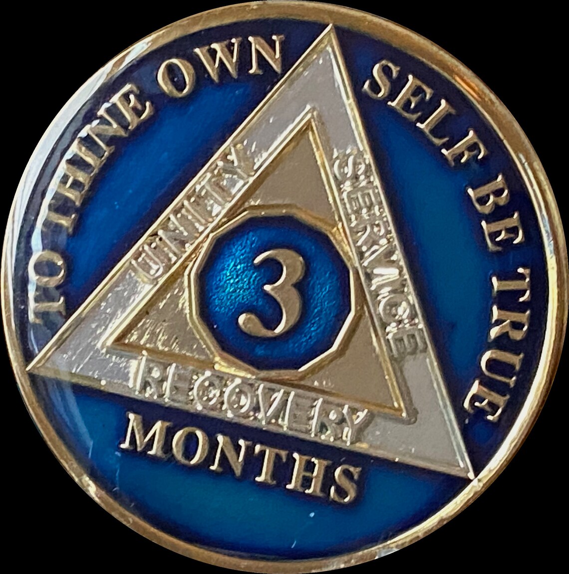 1 2 3 4 5 6 7 8 9 10 11 or 18 Month AA Medallion Metallic Blue Tri ...