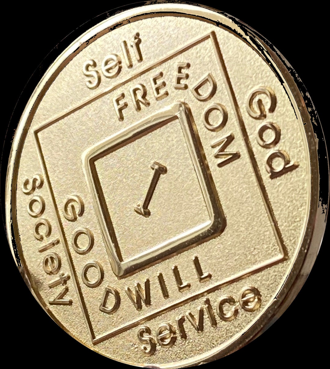 1 Year NA Medallion Highly Polished Narcotics Anonymous Clean Time Chip ...