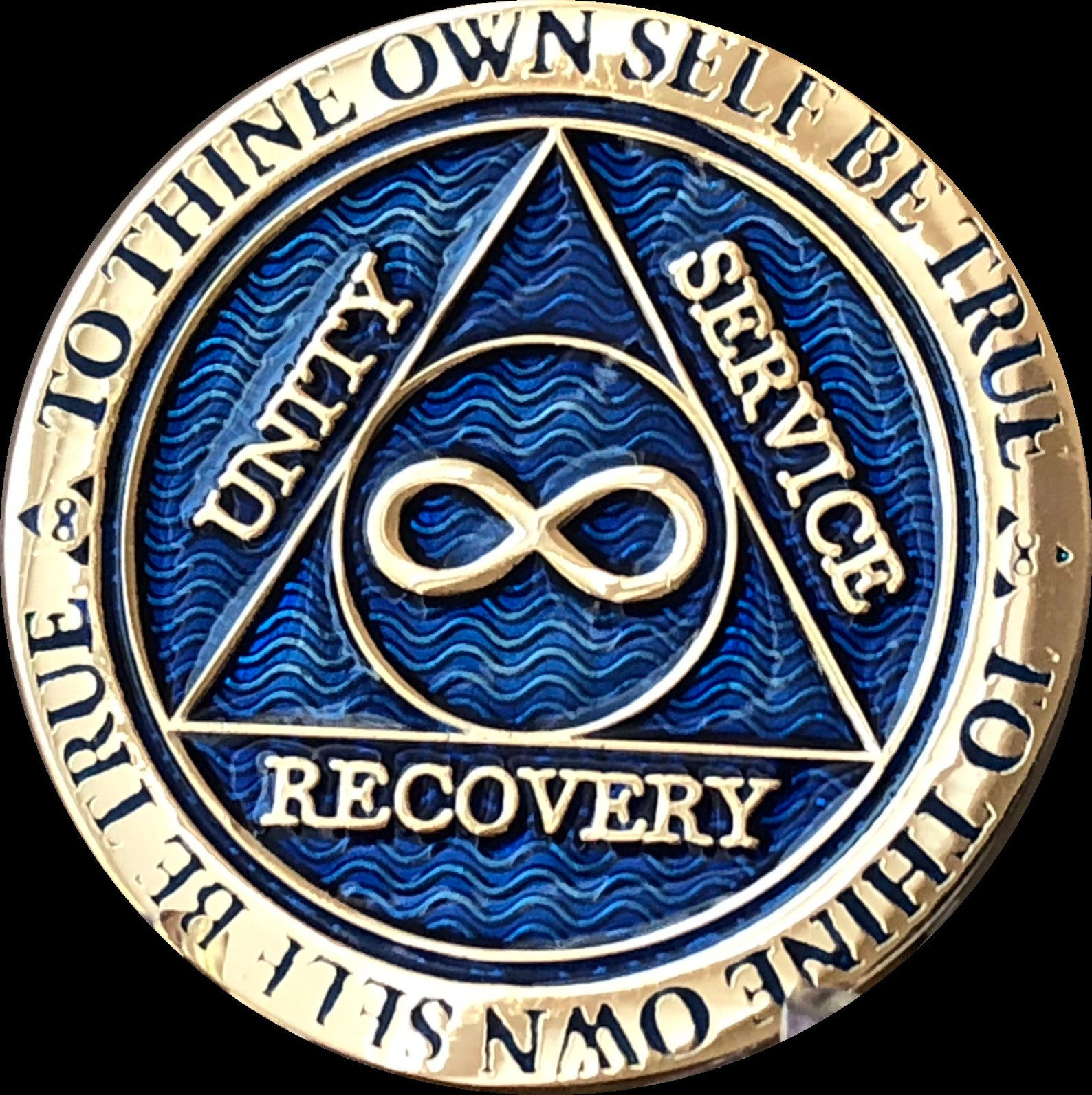 Infinity Eternity AA Medallion Reflex Blue Gold and Silver | Etsy