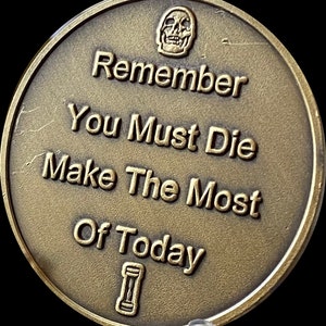 Memento Mori Medallion Skull Hourglass Remember You Must Die Coin - Etsy