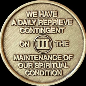 God's Will = Daily Reprieve = Freedom AA Medallion Alcoholics Anonymous ...