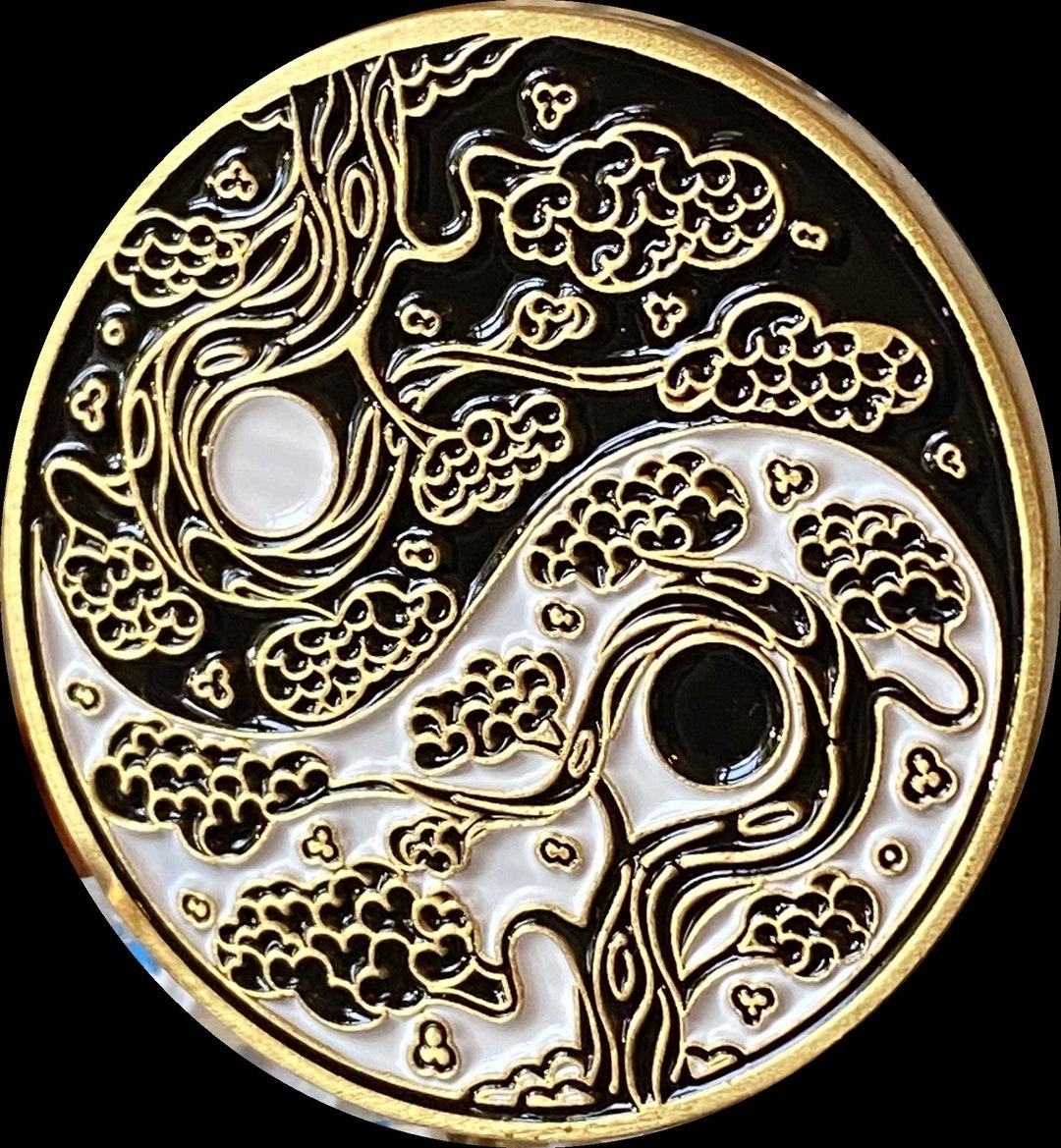 Sakura Tree Cherry Blossom Ying Yang Black and White Serenity Prayer ...