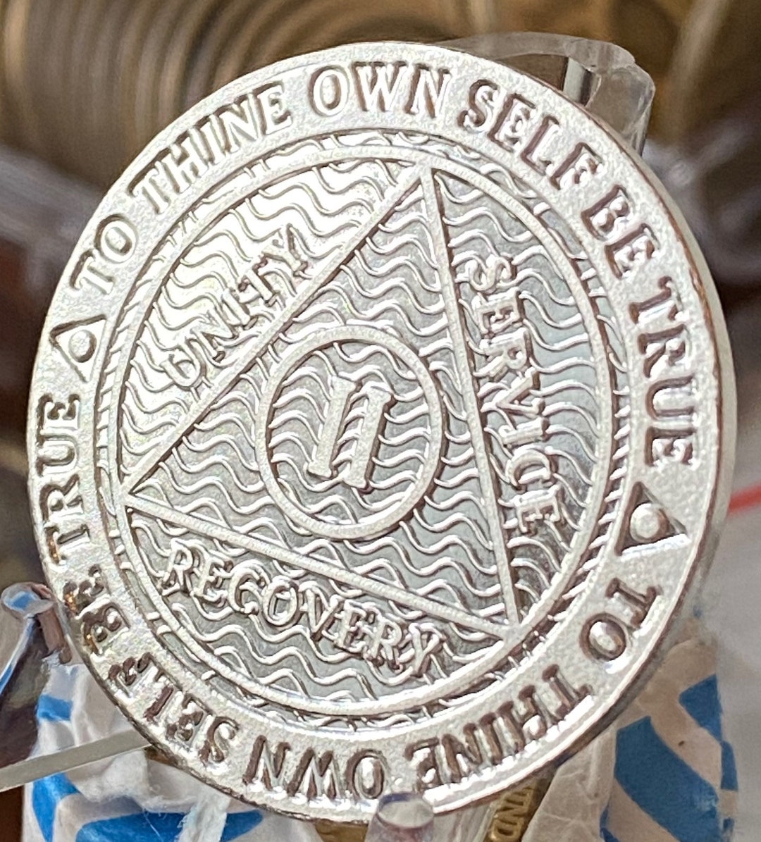 2 Year AA Medallion .999 Fine Silver Mirror Finish Sobriety Chip - Etsy
