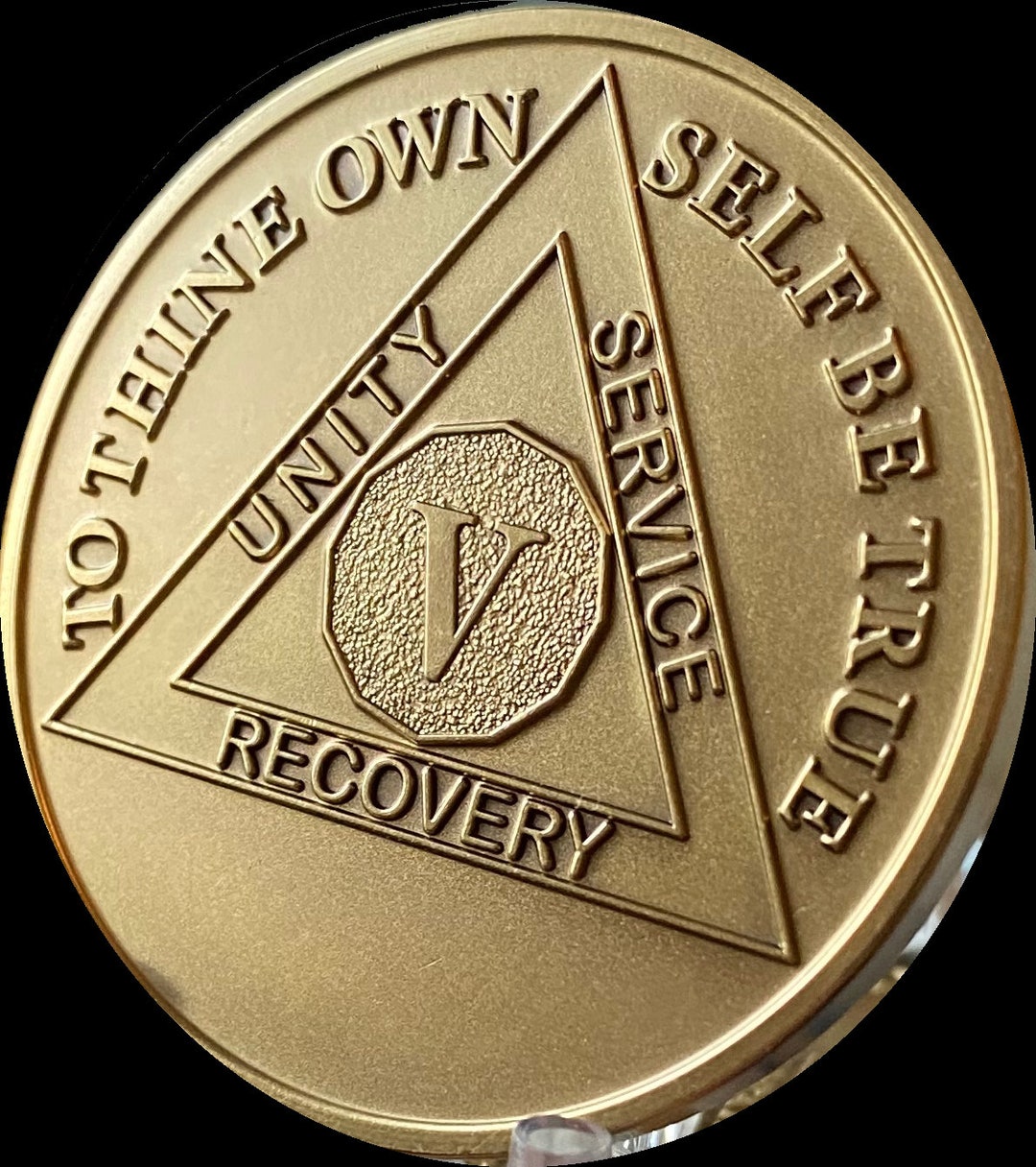 Large 5 Year AA Medallion Heavy 1.5 Inch Bronze Sobriety Chip - Etsy