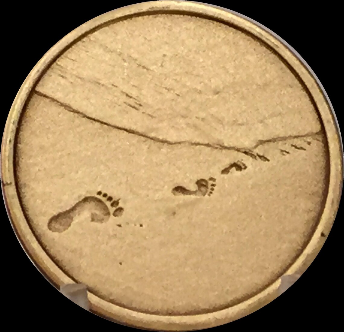 Footprints in the Sand Bronze Medallion Chip Coin Token Foot Prints ...