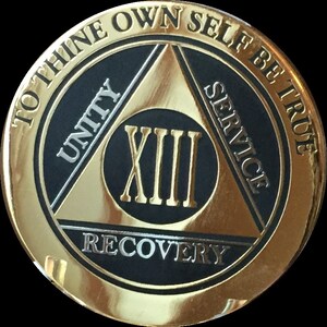 11 12 13 14 or 15 Year AA Medallion Elegant Black and Gold and Silver ...