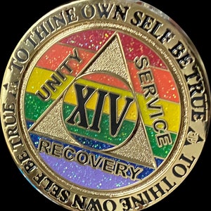 11 12 13 14 or 15 Year AA Medallion Reflex Rainbow Glitter Color Gold ...