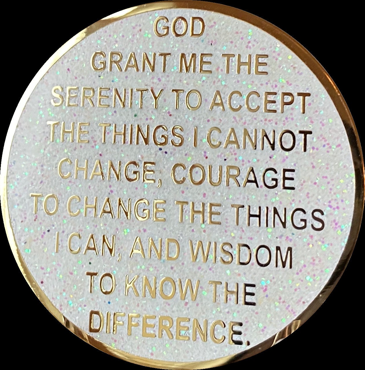 5 Year AA Medallion Reflex White Glitter Color Gold Plated - Etsy